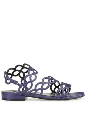 SERGIO ROSSI Mermaid Leather Sandals - Purple