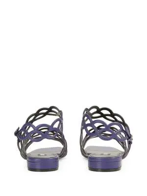 SERGIO ROSSI Mermaid Leather Sandals - Purple