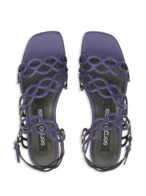 SERGIO ROSSI Mermaid Leather Sandals - Purple