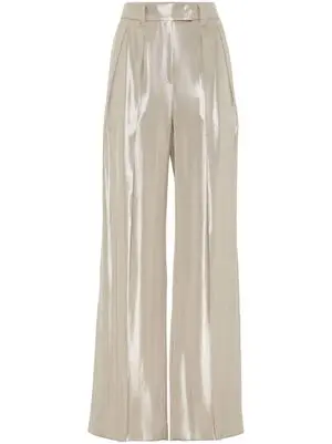 Brunello Cucinelli Pleated Wide-leg Trousers - Neutrals
