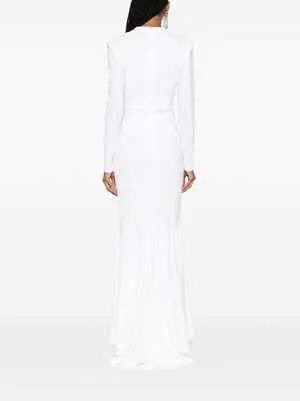 Talbot Runhof Draped Crepe Maxi Dress - White