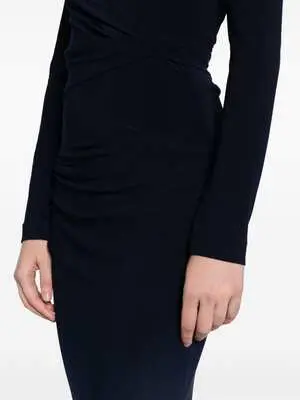 Talbot Runhof Draped Crepe Maxi Dress - Blue