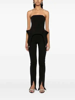 NISSA Rhinestone-embellished Slim-fit Trousers
