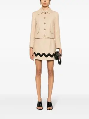 PATOU Cropped Tweed Jacket - Neutrals