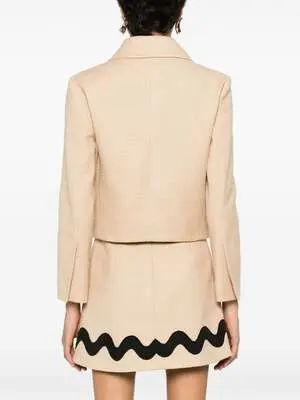 PATOU Cropped Tweed Jacket - Neutrals