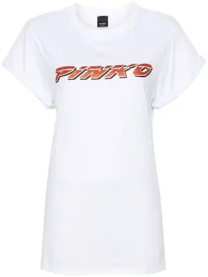 Pinko Rhinestone-logo T-shirt
