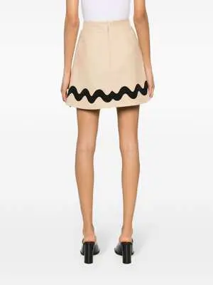 PATOU Wave Tweed Mini Skirt - Neutrals