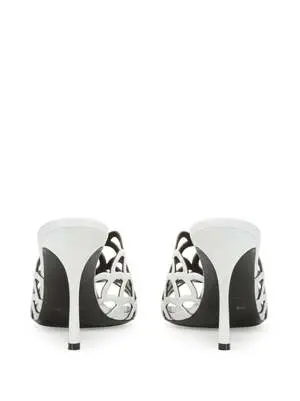 SERGIO ROSSI Sr Mermaid 90mm Leather Mules - White
