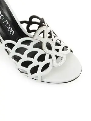 SERGIO ROSSI Sr Mermaid 90mm Leather Mules - White