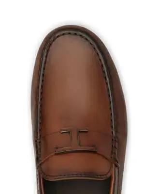 TOD'S Gommino T Timeless Leather Loafers - Brown