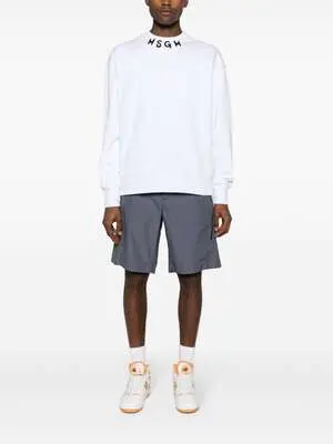 MSGM Logo-print Cotton Sweatshirt - White