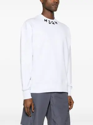 MSGM Logo-print Cotton Sweatshirt - White