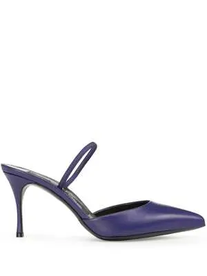 SERGIO ROSSI Godiva 75mm Leather Pumps - Purple