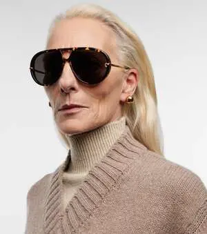 Bottega Veneta Drop Aviator Sunglasses - Multicoloured