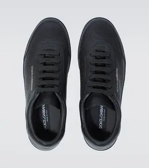 Dolce & Gabbana Saint Tropez Leather Sneakers - Black