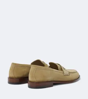 Manolo Blahnik Perry Suede Loafers - Beige