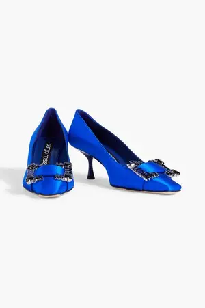 SERGIO ROSSI Sr Twenty 60 Embellished Satin Pumps