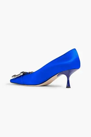 SERGIO ROSSI Sr Twenty 60 Embellished Satin Pumps