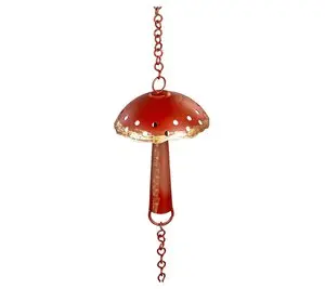 EVERGREEN 72' Red Metal Mushroom Rain Chain