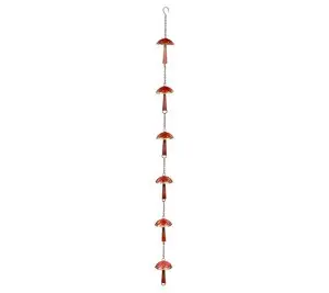 EVERGREEN 72' Red Metal Mushroom Rain Chain
