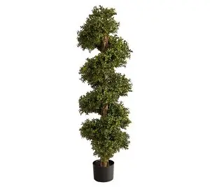 NEARLY NATURAL 46' Boxwood Spiral Topiary Artif Icial Tree - One-color