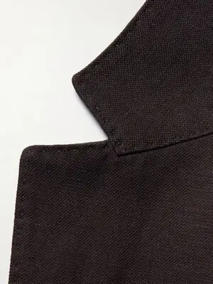 Zegna Slim-fit Wool And Linen-blend Suit Jacket - Brown