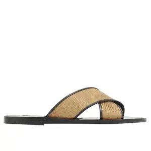 ANCIENT GREEK SANDALS Thais Sandals Cognac/black