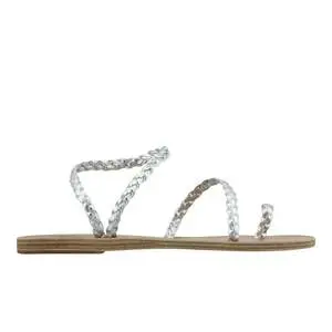 ANCIENT GREEK SANDALS Eleftheria Braided Sandals Silver