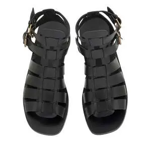 ANCIENT GREEK SANDALS Alexandros Gladiator Sandals - Black