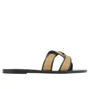 ANCIENT GREEK SANDALS Desmos Sandals Cognac/black