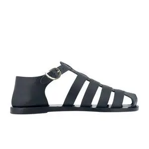 ANCIENT GREEK SANDALS Fisherman Leather Sandals - Black