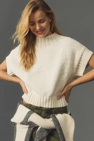 Maeve Maeve Pippa Mock-Neck Sweater White