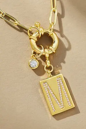 UNCOMMON JAMES Initial Chain Monogram Necklace M