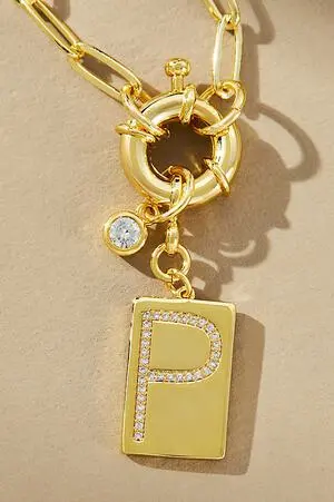 UNCOMMON JAMES Initial Chain Monogram Necklace P