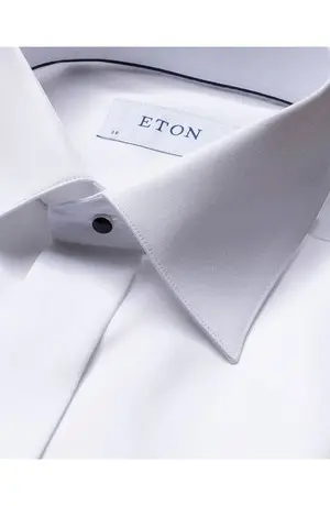 Eton Slim Fit Twill Fly Front Tuxedo Shirt