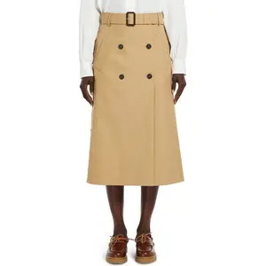 Max Mara Belted Midi Skirt - Beige