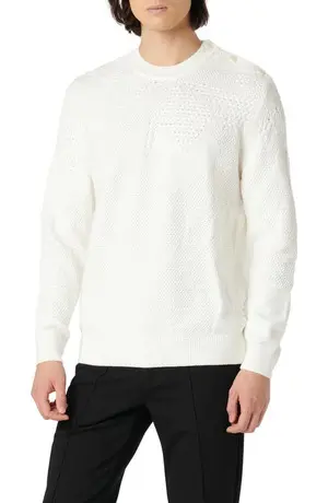 Bugatchi Texture Stitch Crewneck Sweater