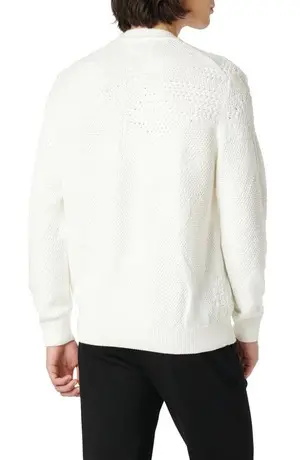 Bugatchi Texture Stitch Crewneck Sweater