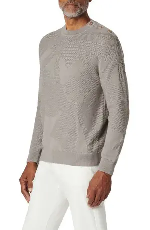Bugatchi Texture Stitch Crewneck Sweater - Willow