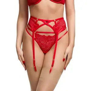 VON FOLLIES BY DITA VON TEESE Mad Xxx Suspender Belt - Flame