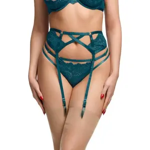 VON FOLLIES BY DITA VON TEESE Mad Xxx Suspender Belt - Shady Spruce