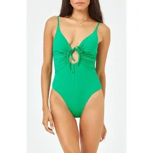 L*Space LSPACE Piper Keyhole One-piece Swimsuit Jade