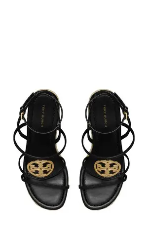 Tory Burch Capri Miller Espadrille Wedge - Black/gold