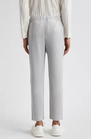 Issey Miyake Pleated Pull-on Pants - Light Gray