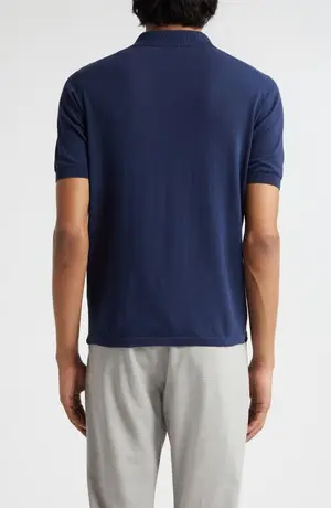 Eleventy Cotton Polo - Navy
