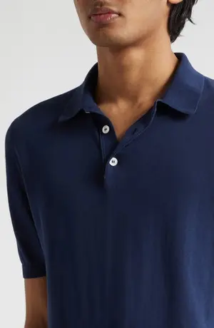 Eleventy Cotton Polo - Navy