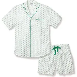 PETITE PLUME Match Point Cotton Short Pajamas - Green