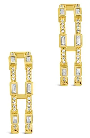 Sterling Forever Neah Cubic Zirconia Hoop Earrings - Gold