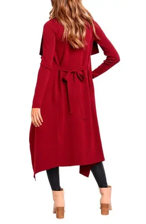 PETAL & PUP Audrina Longline Cardigan - Berry
