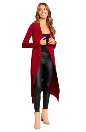 PETAL & PUP Audrina Longline Cardigan - Berry